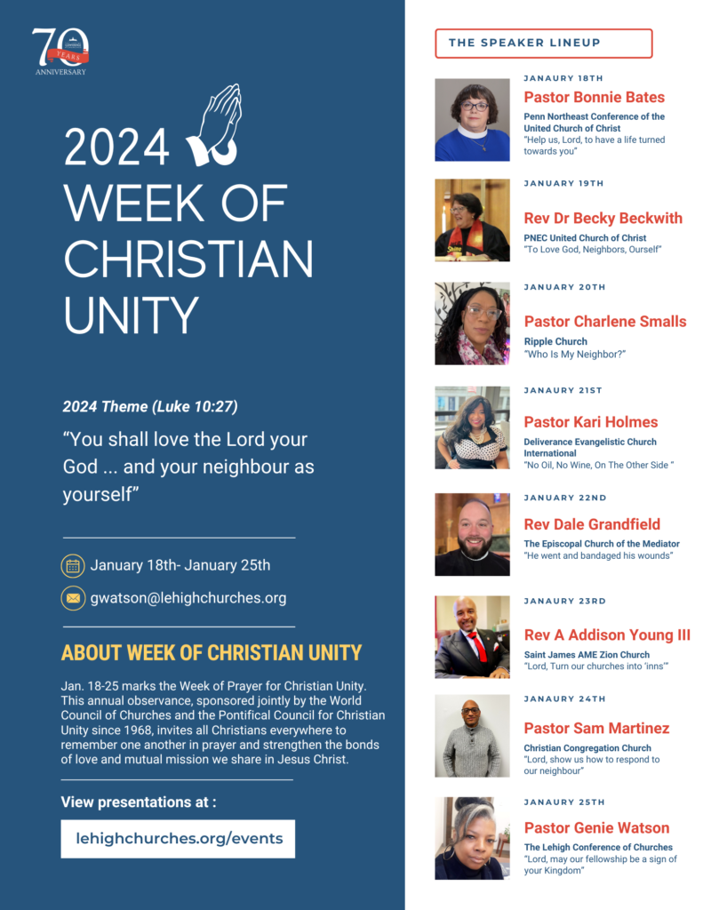 The Week of Prayer for Christian Unity 2024 - The Lehigh Conference of ...