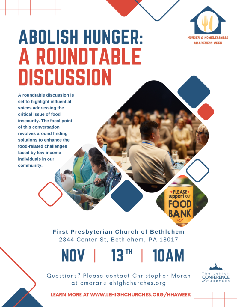 Hunger and Homelessness Awareness Week - The Lehigh Conference of Churches